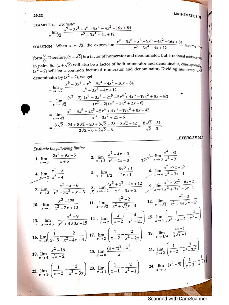 limits exercise | PDF