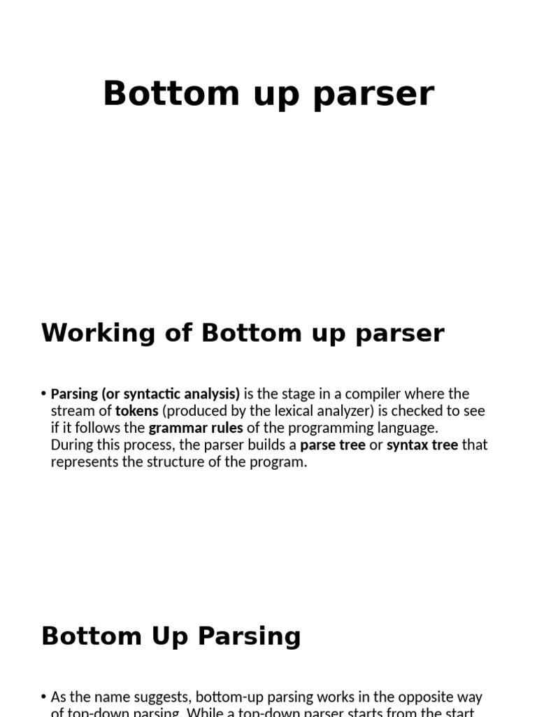 Bottom Up Parser Lecture 15 | PDF | Parsing | Theoretical Computer Science