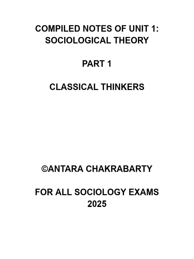 Classical Sociological Theories Overview | PDF | Max Weber | Marxism
