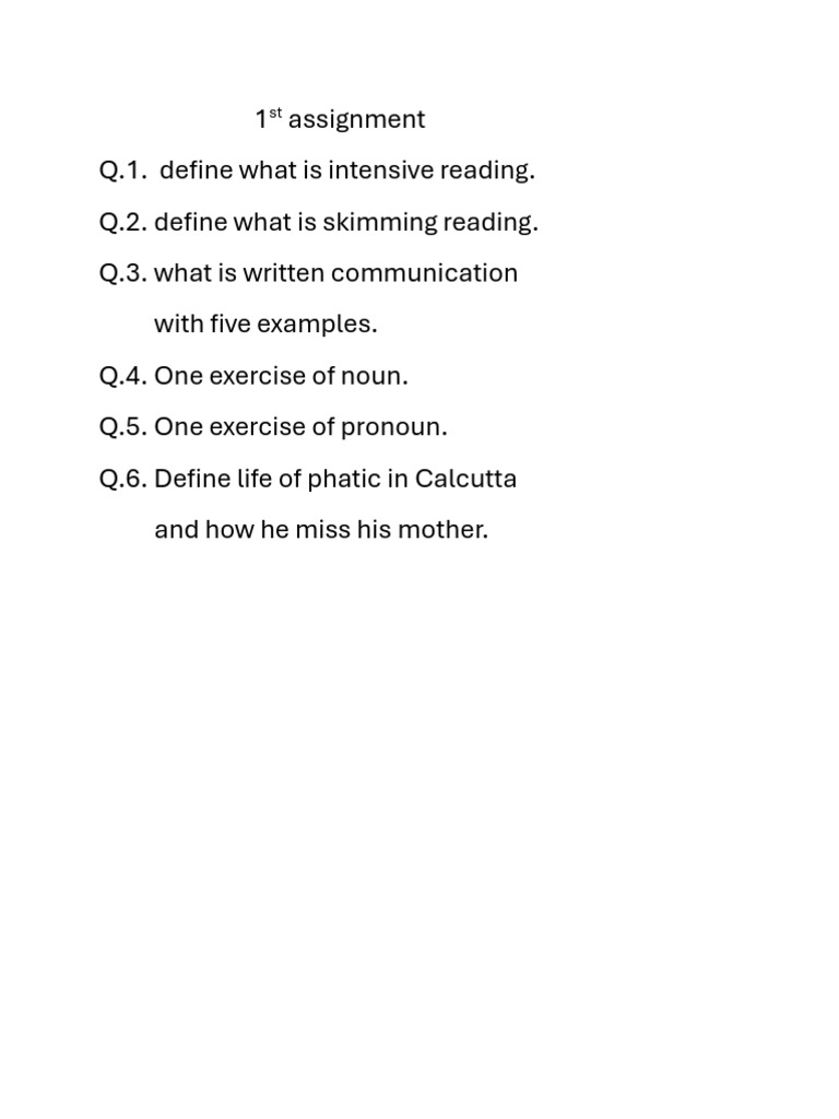 1st Assignment | PDF