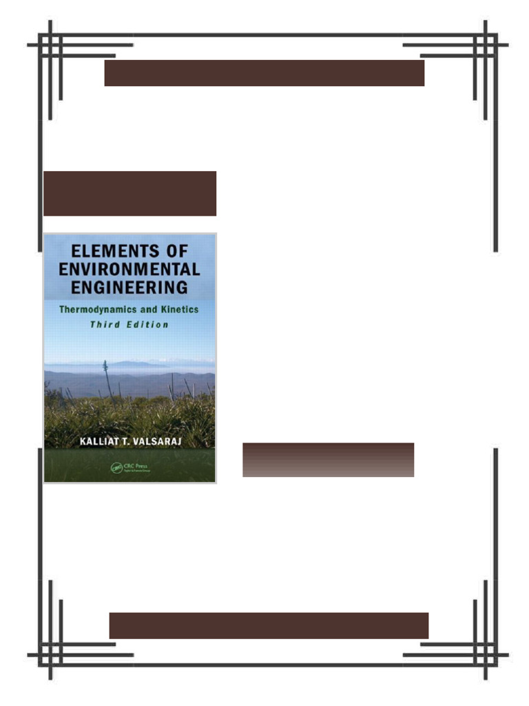 Elements of Environmental Engineering Thermodynamics and Kinetics Third ...