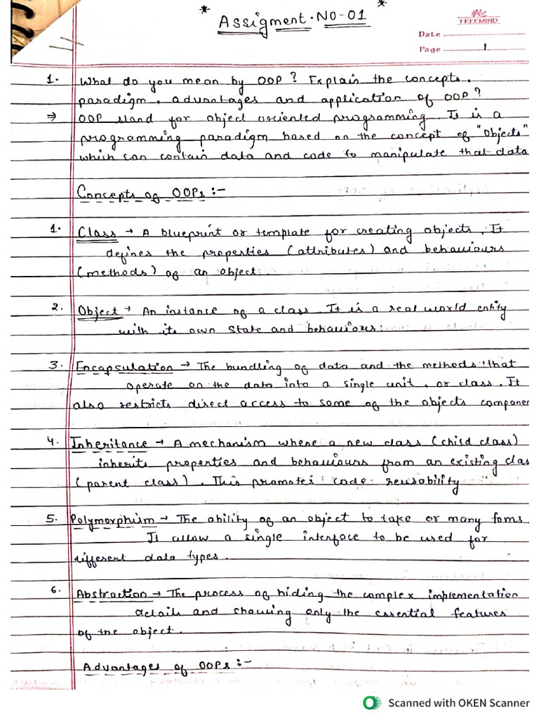 Oops Assignment 1 To 4 | PDF