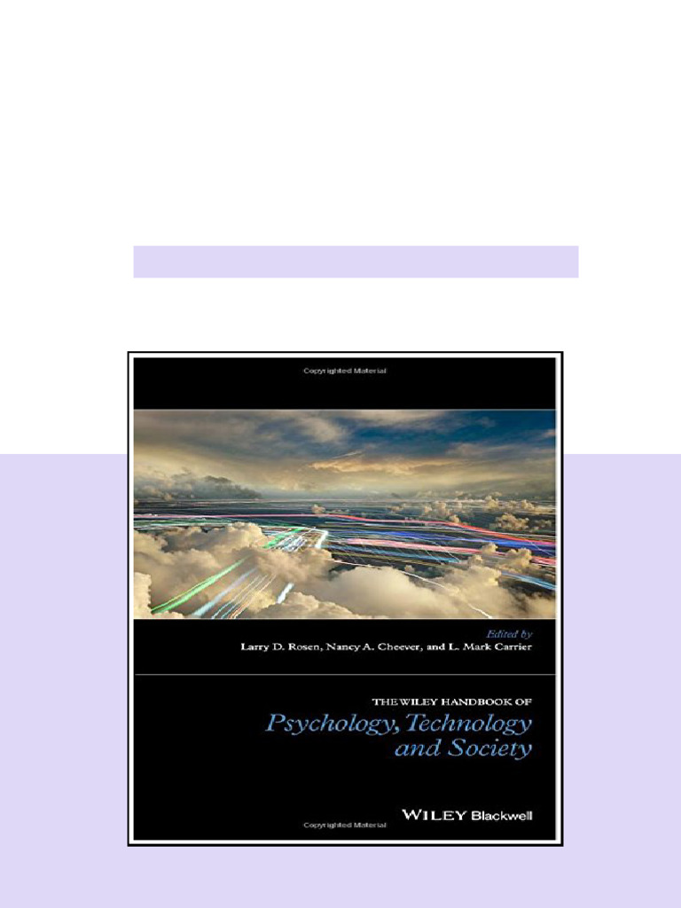 The Wiley Handbook of Psychology Technology and Society 1st Edition ...