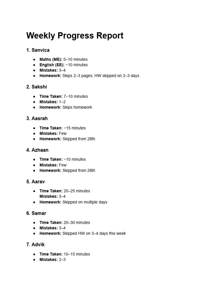 Weekly Progress Report(24th ) | PDF
