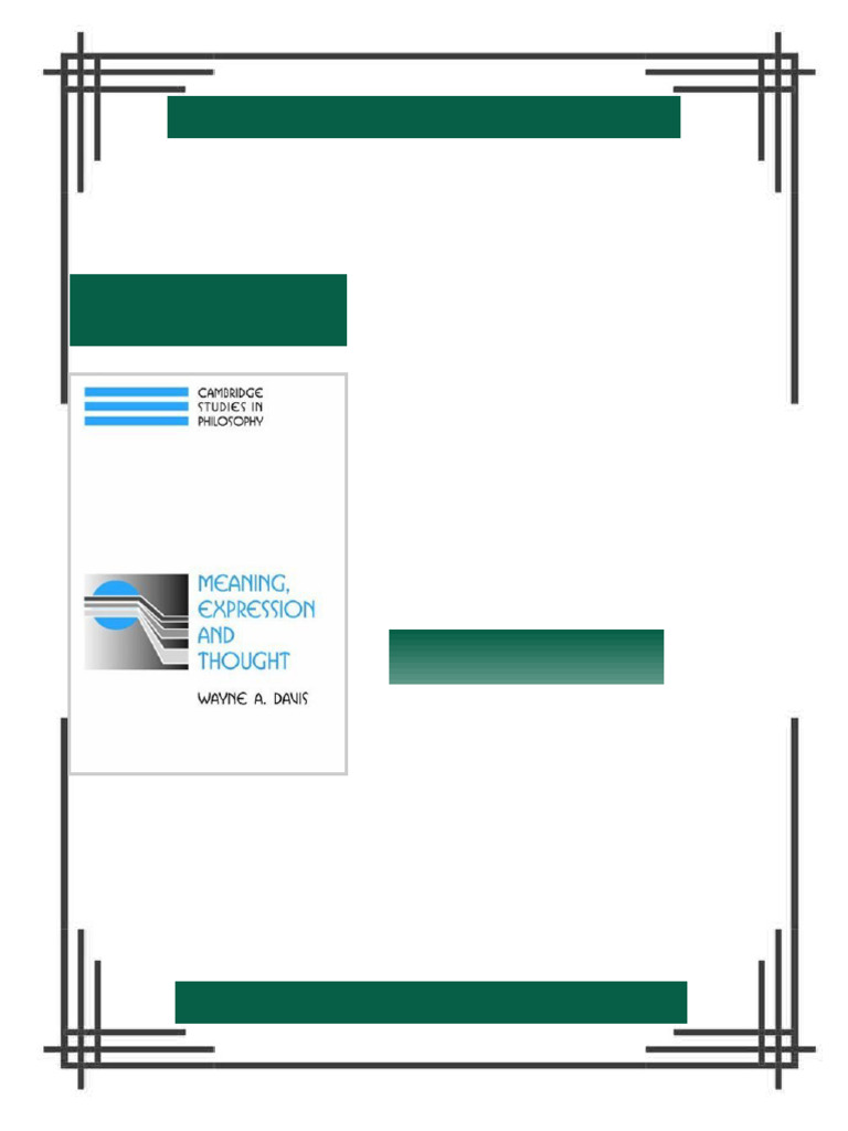 Meaning Expression and Thought 1st Edition Wayne A. Davis ebook ...