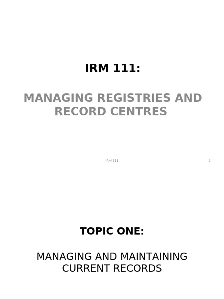 Lecture 1 | PDF | Computer File | Records Management