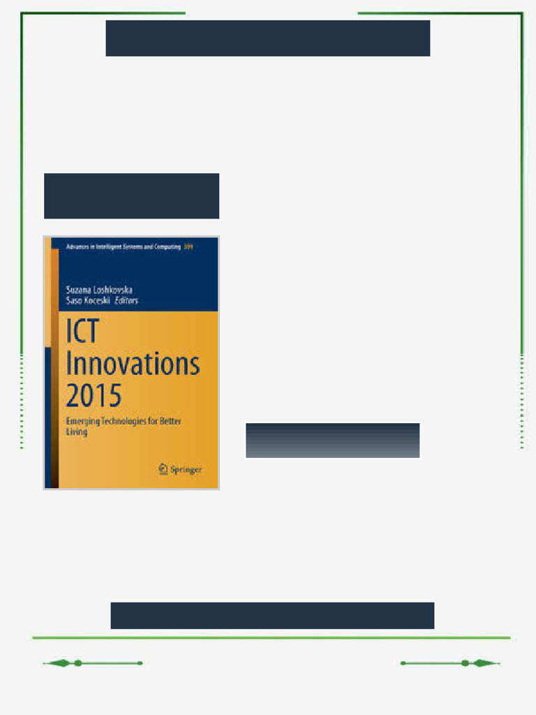 ICT Innovations 2015 Emerging Technologies for Better Living 1st ...