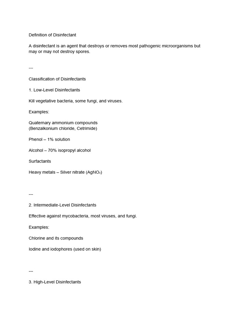Disinfectant Pdf Disinfectant Chemical Substances