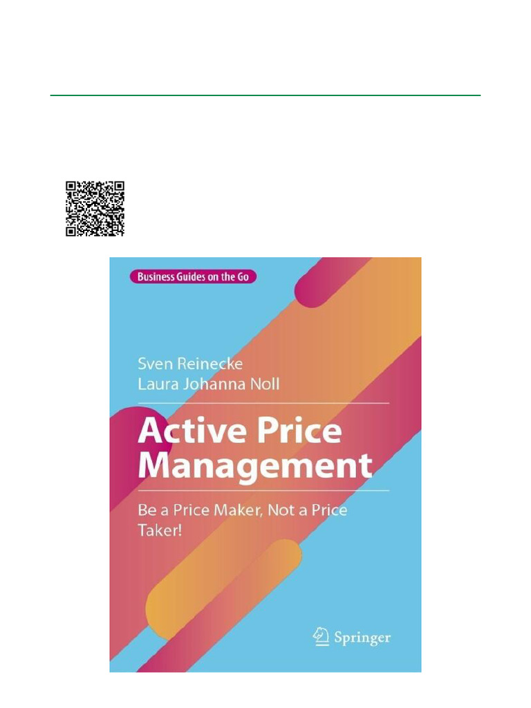 Active Price Management Be a Price Maker, Not a Price Taker! ISBN ...