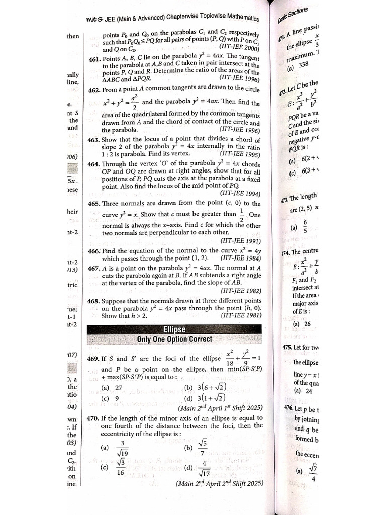 Ellipse PYQ 25 | PDF