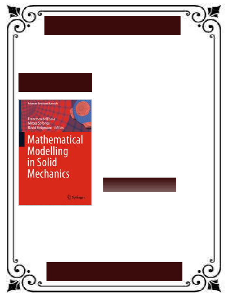 Mathematical Modelling in Solid Mechanics 1st Edition Francesco Dell ...