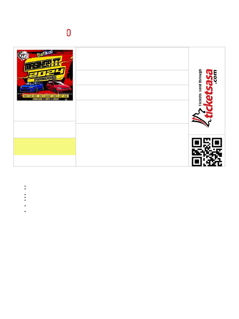 Masinga TT 2024 Latecomers Ticket | PDF