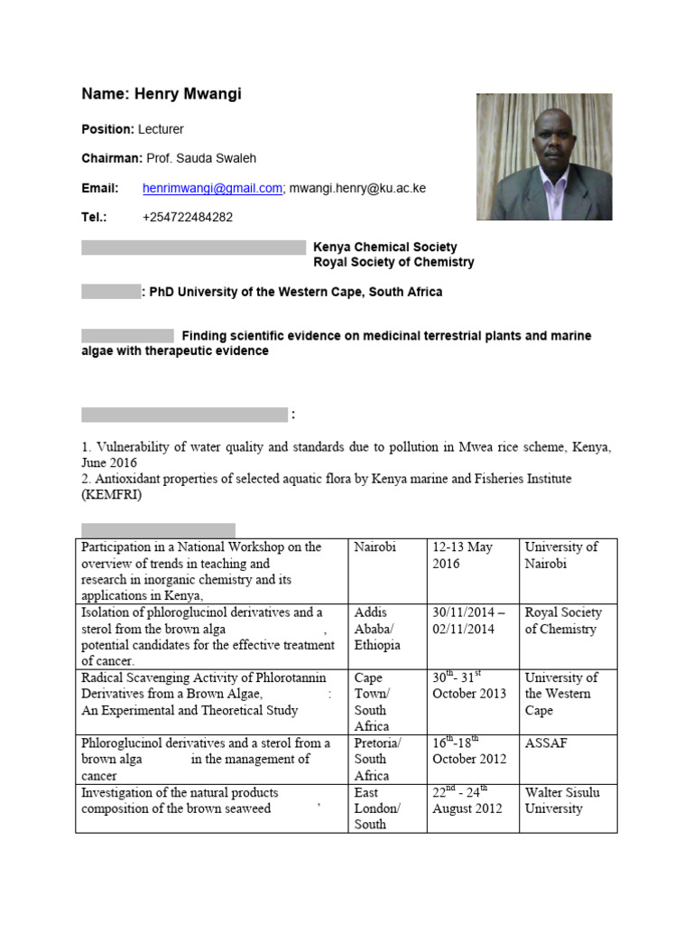 Dr. Henry Mwangi | PDF