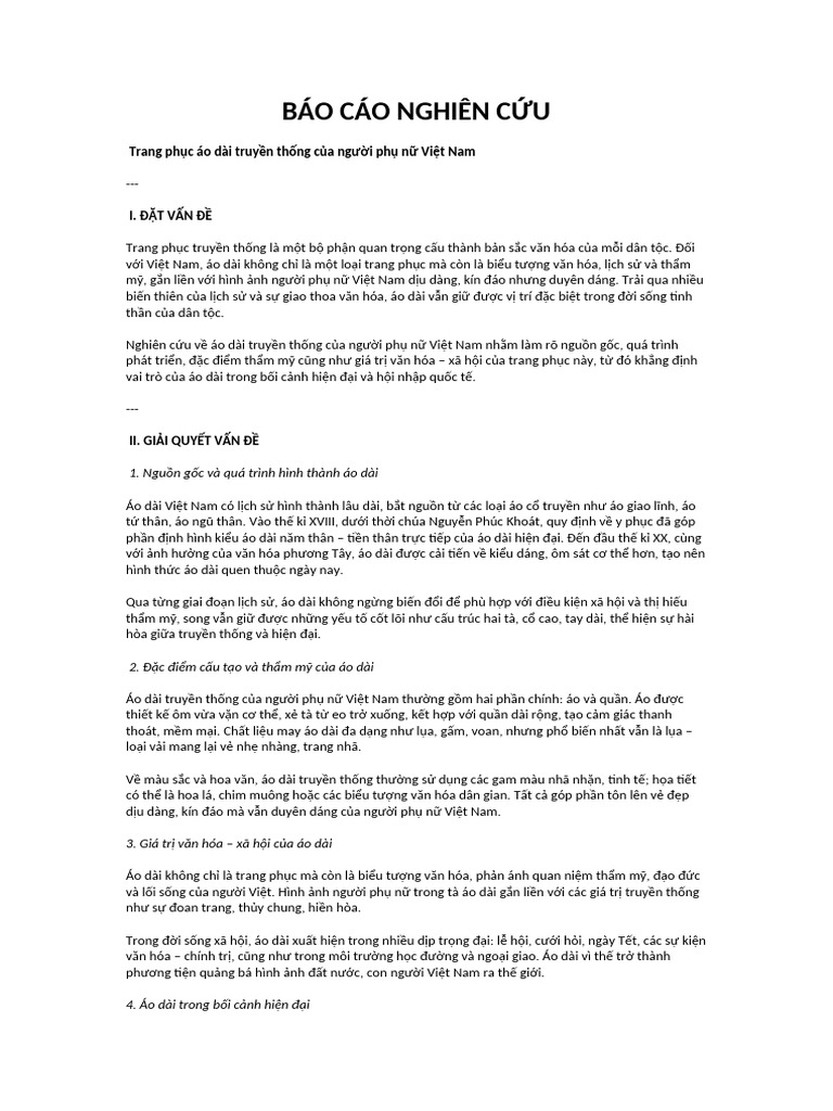 Báo Cáo Nghiên Cứu | PDF