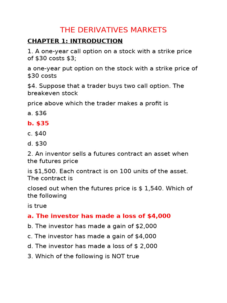 Understanding Derivatives Markets Basics | PDF | Futures Contract ...