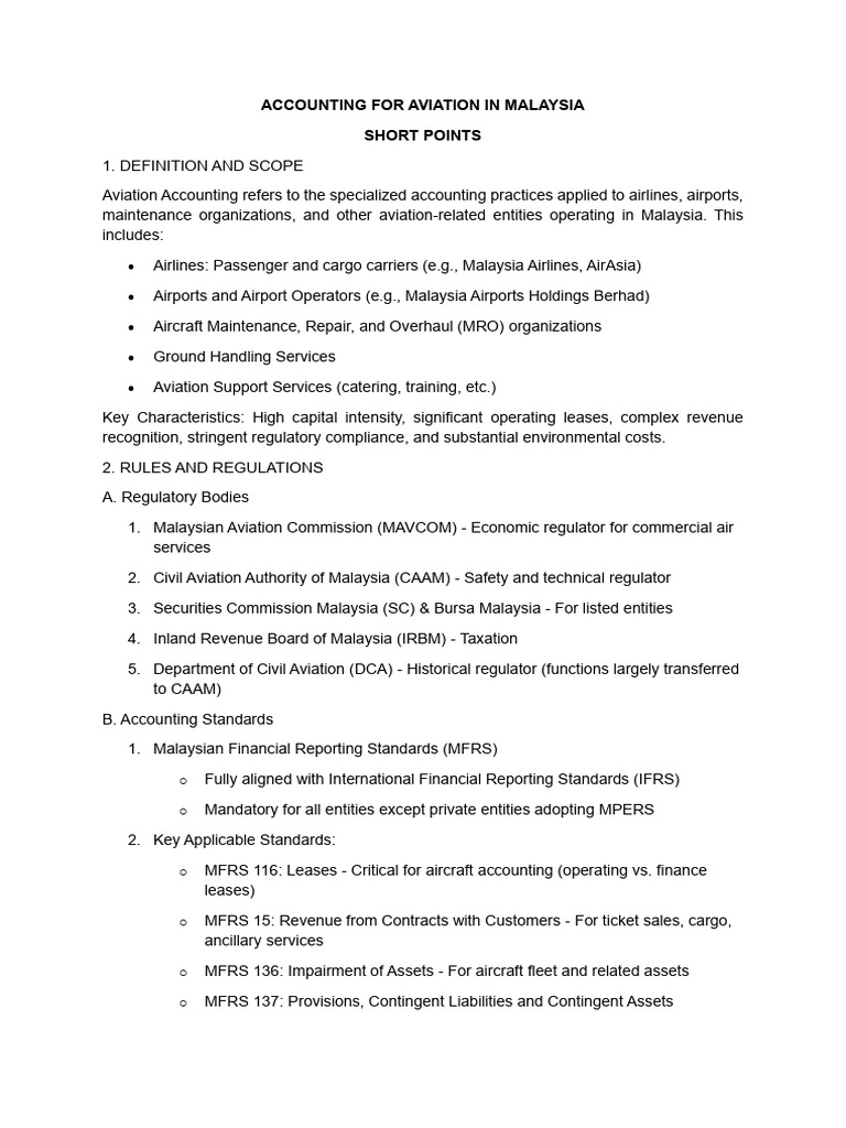 Aviation Accounting in Malaysia Overview | PDF | Aviation | Airport