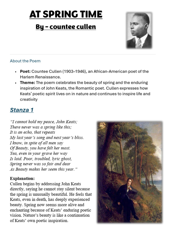 At Spring Time-1 | PDF | Poetry | John Keats