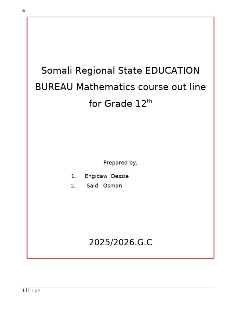 MATHEMATICS Edited Course Out Line 2-1 | PDF | Matrix (Mathematics ...