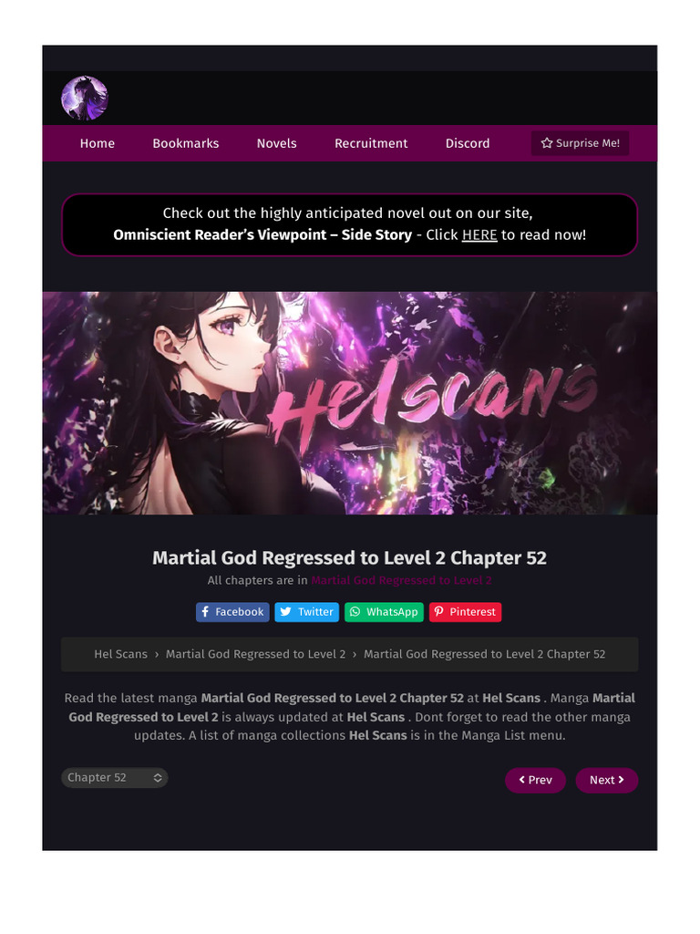 Martial God Regressed to Level 2 Chapter 52 - Hel Scans | PDF