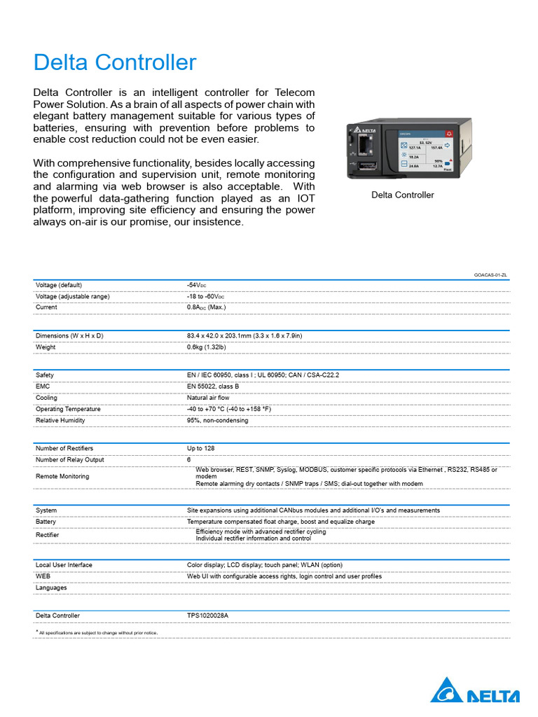 Fact-Sheet TPS-Controller TPS1020028A en Rev02 | PDF | Rectifier ...