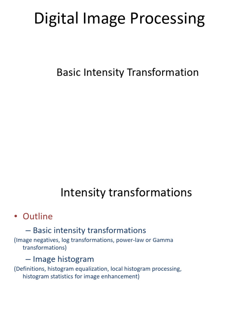 Basic Intensity Transformation | PDF | Digital Signal Processing ...