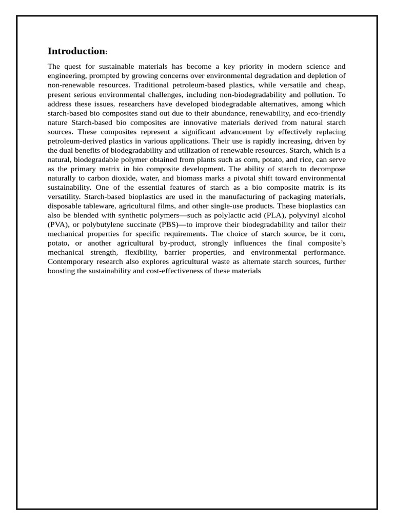 Major Project Starch Based Compsite | PDF | Biodegradation | Composite ...