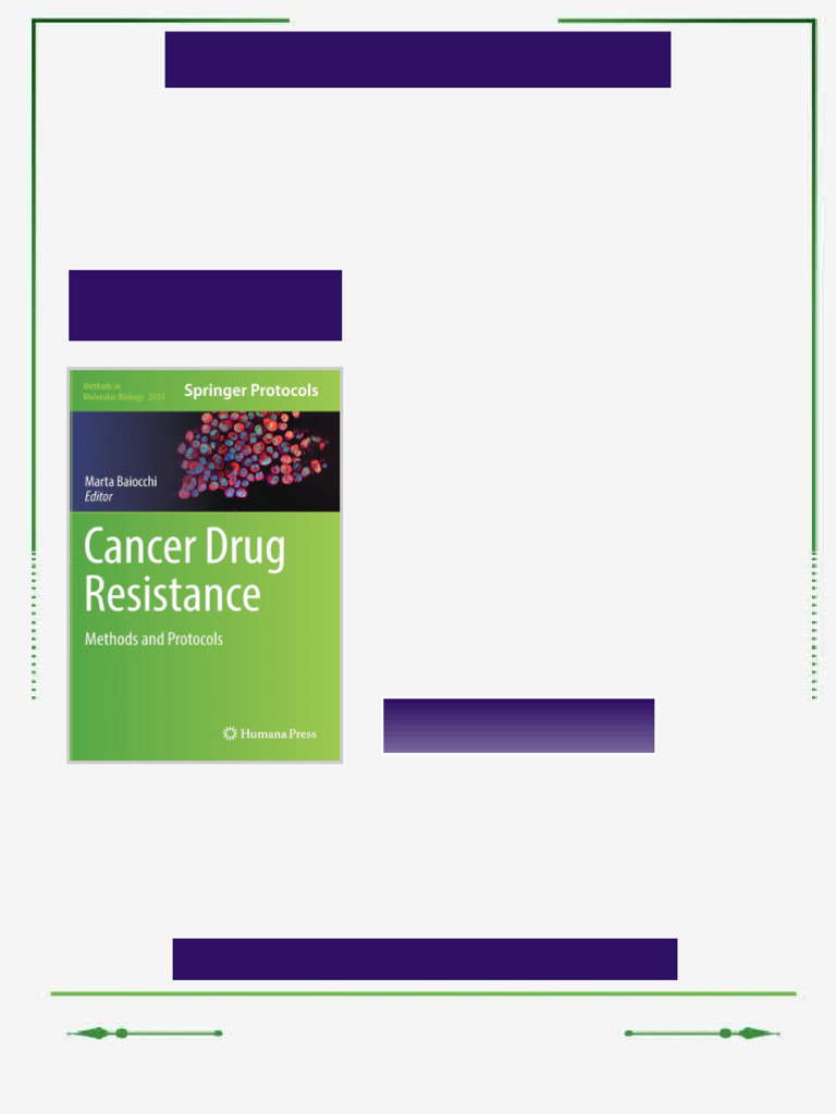 Cancer Drug Resistance Methods and Protocols Methods in Molecular ...