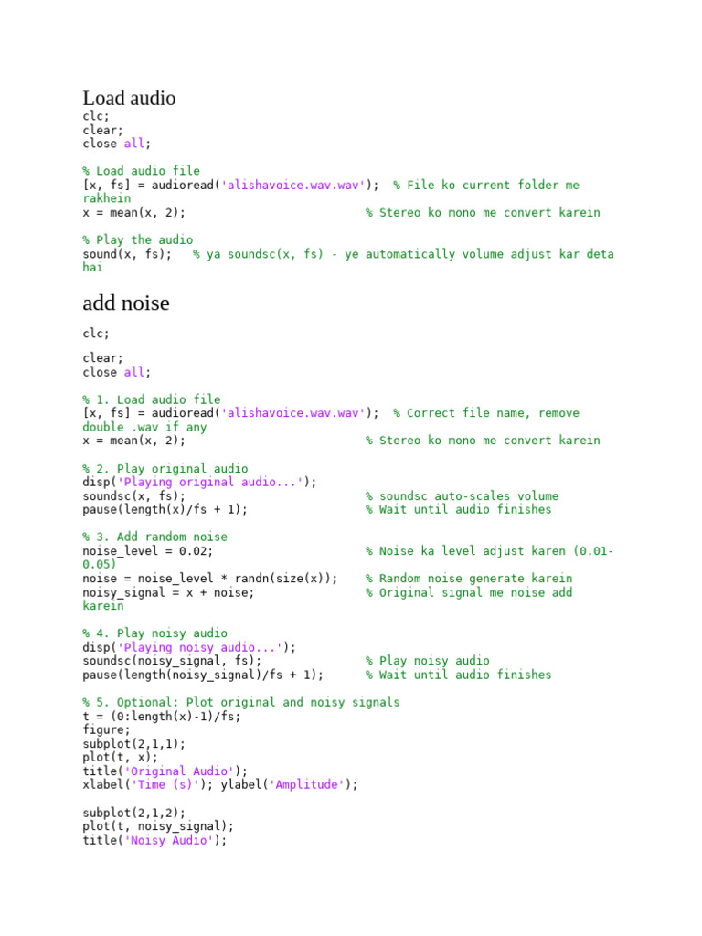 Dsp Project Code | PDF | Low Pass Filter | Filter (Signal Processing)