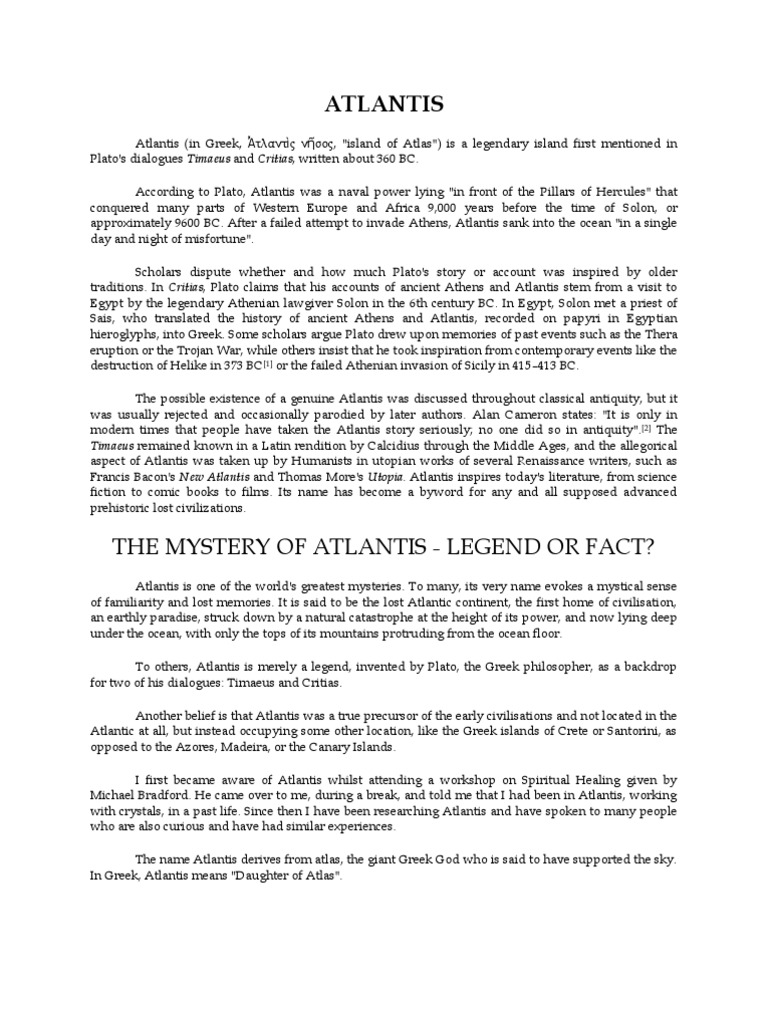 Atlantis | PDF | Atlantis