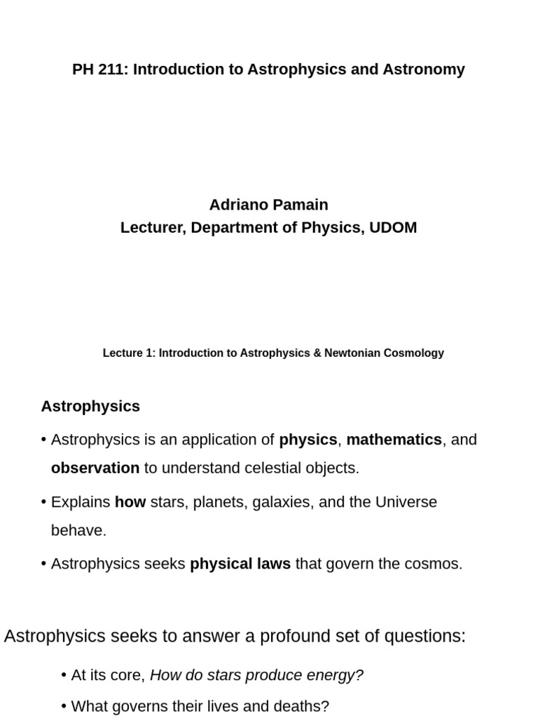 Introduction to Astrophysics Concepts | PDF | Telescope | Astronomy