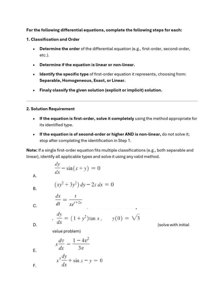 Differential Equations Classification Guide | PDF