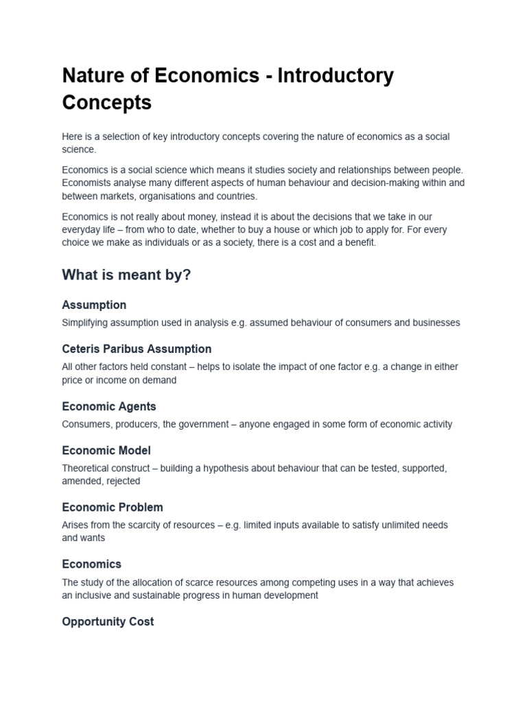 Intro to Economics: Key Concepts Explained | PDF | Economics | Prices