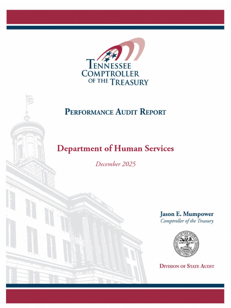 Tennessee Human Services Audit Report | PDF | Internal Control | Child Care