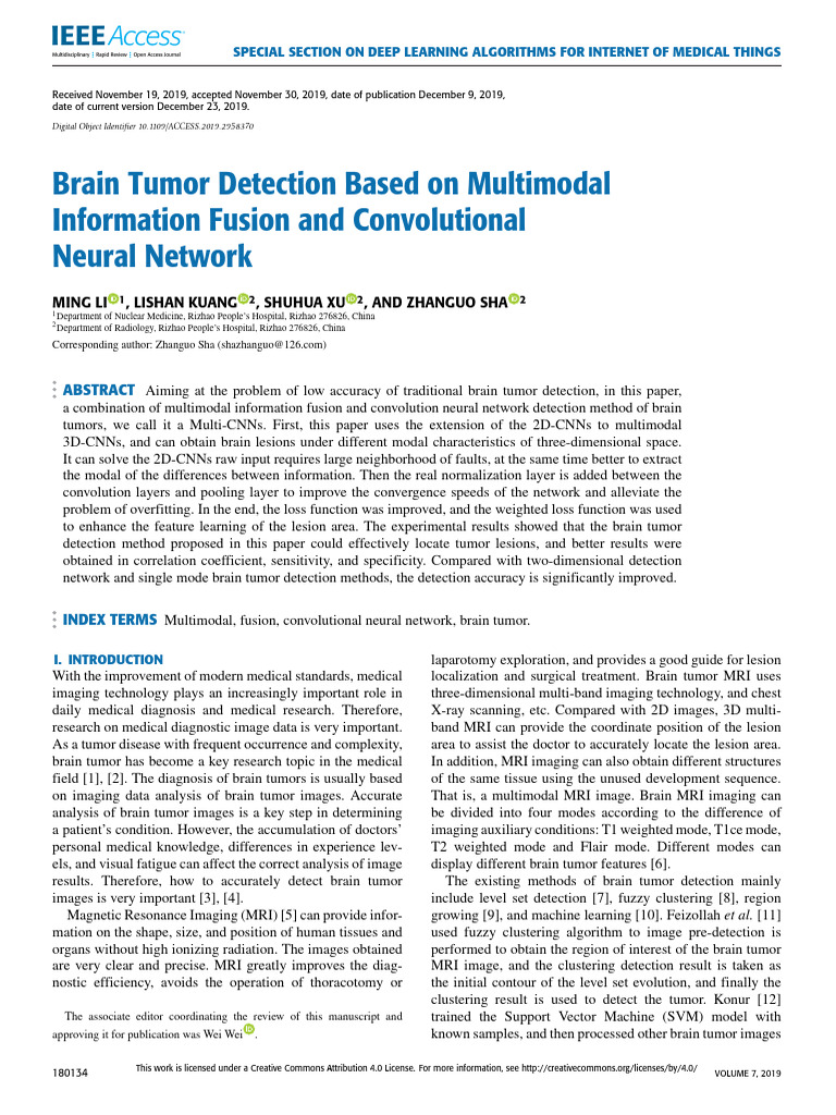 Brain Tumor Detection Using Multi-CNNs | PDF | Magnetic Resonance ...