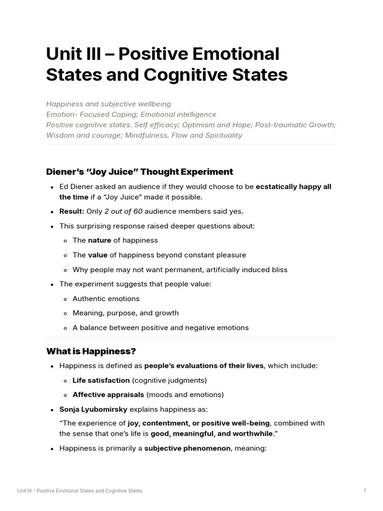 Understanding Happiness and Well-Being | PDF | Happiness | Emotions