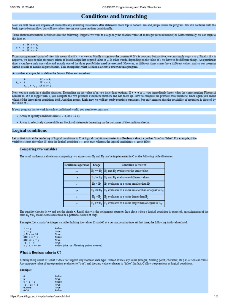 CS13002 Programming -Branch | PDF | Boolean Data Type | Boolean Algebra