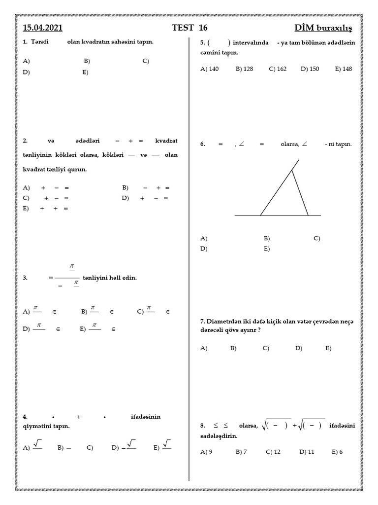 Test 16 | PDF