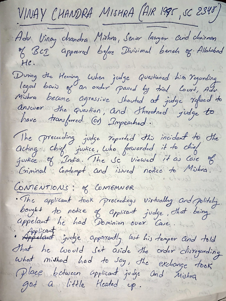 Vinay Chandra Mishra Case | PDF