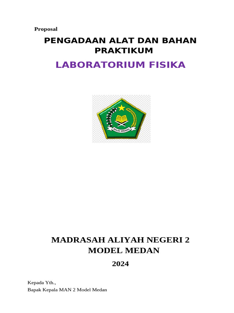 Proposal Pengadaan Alat Praktikum Fisika | PDF