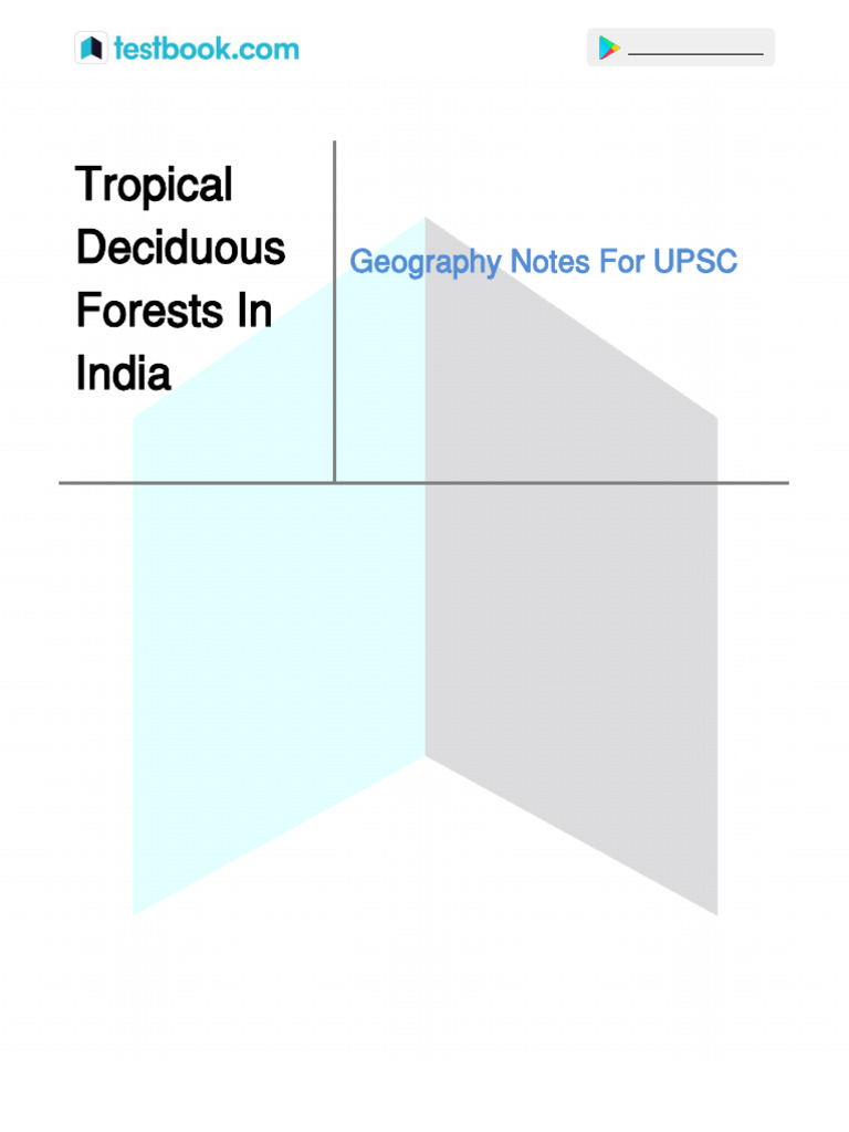 Tropical Deciduous Forests In India | PDF | Forests | Tropics