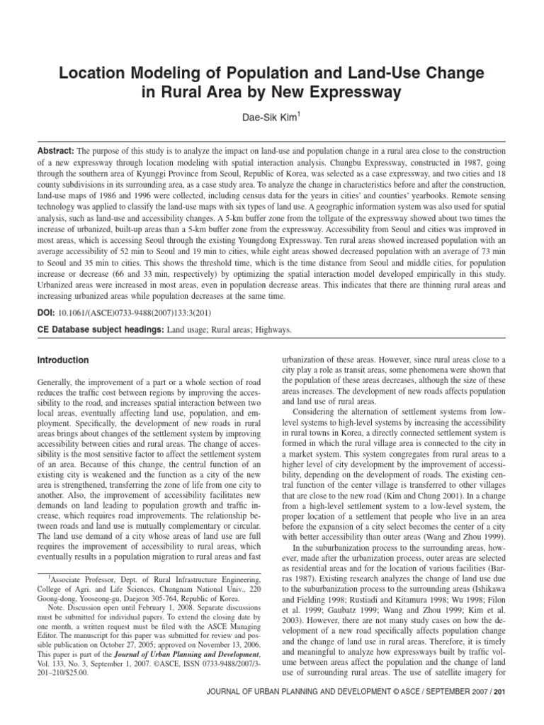 Location Modeling of Population and Land-Use Change in Rural Area by ...