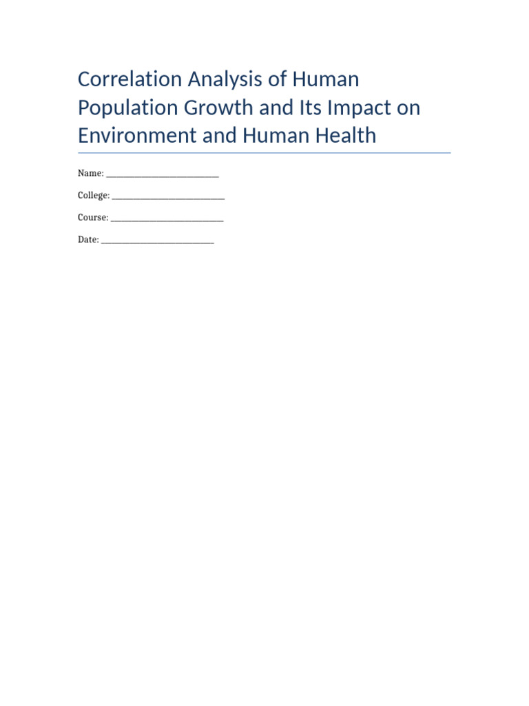 Population Growth's Environmental Impact | PDF | Environmental ...