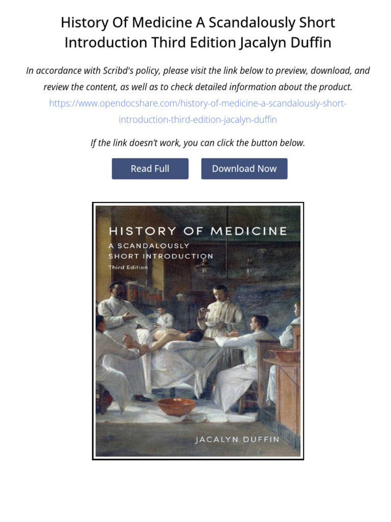 History of Medicine A Scandalously Short Introduction Third Edition ...