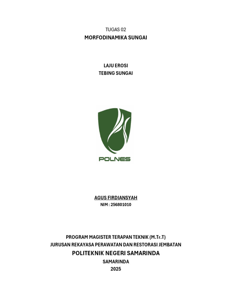 Laju Erosi Tebing Dan Dasar Sungai | PDF