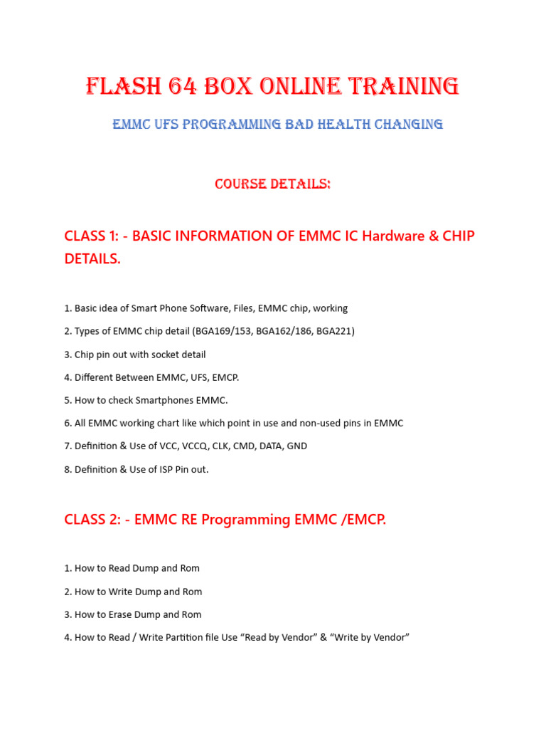 FLASH 64 ONLINE TRAINING | PDF | Flash Memory | Booting