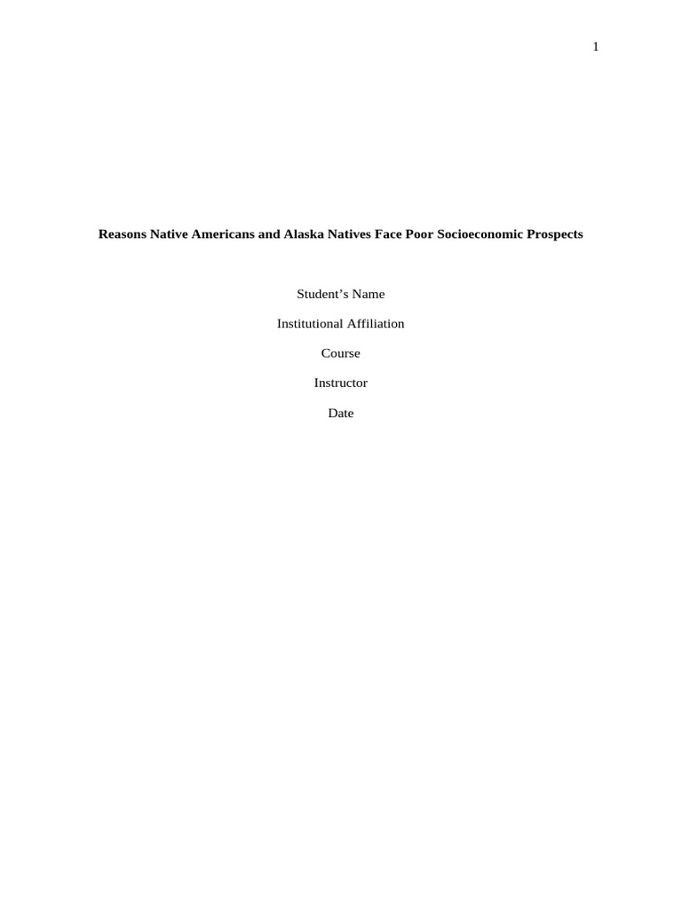 Native Americans | PDF | Unemployment | Native Americans In The United ...