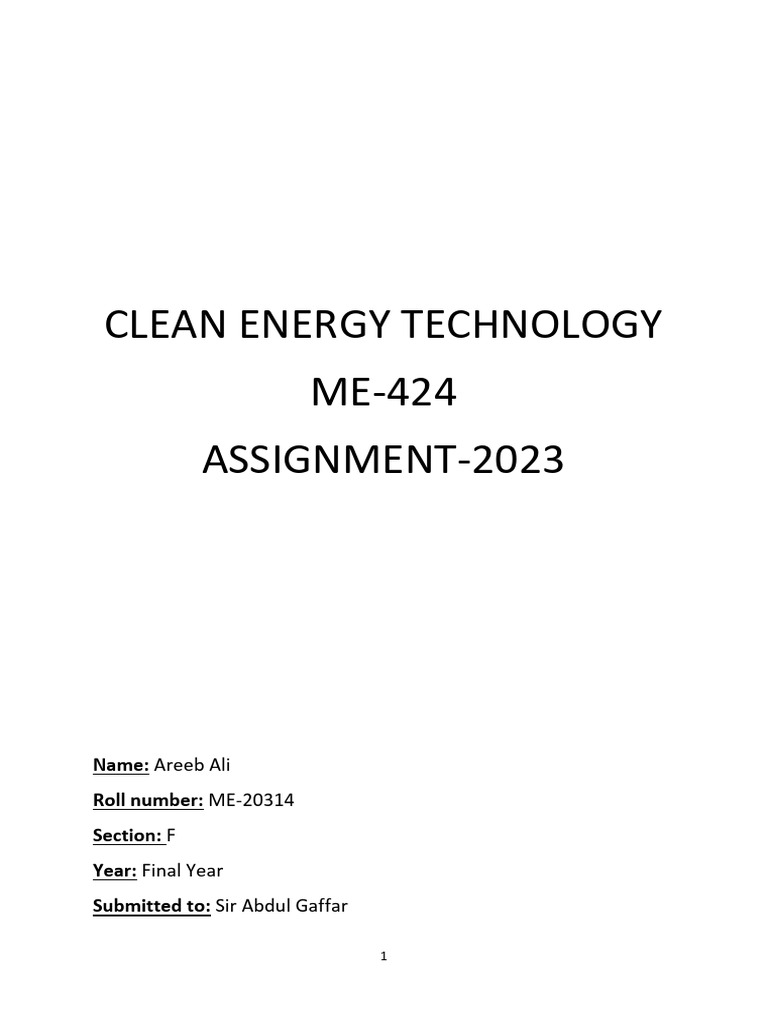 Areeb CET CEP, ME-20314 Final Draft Friday | PDF | Photovoltaics ...