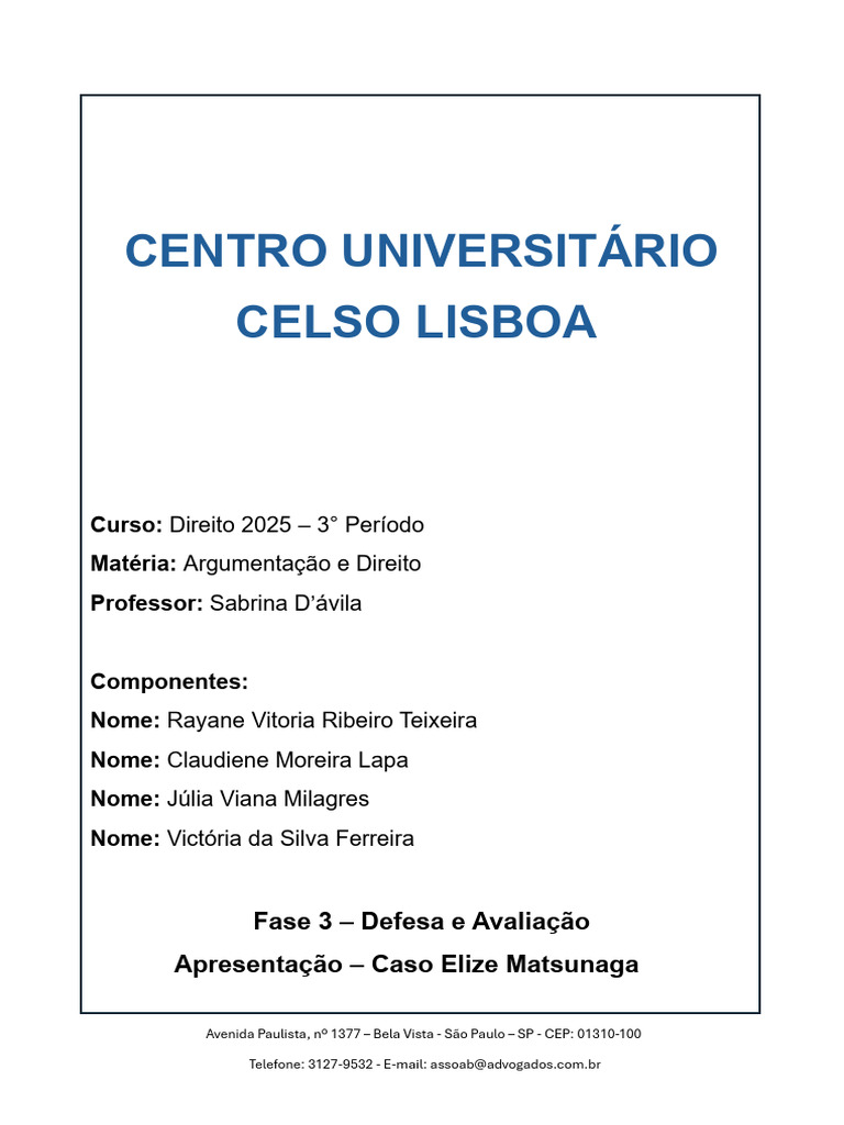 Elize Matsunaga 3 Fase | PDF | Homicídio