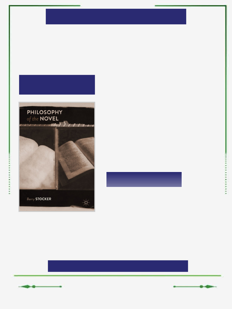Philosophy of the Novel Barry Stocker eBook complete compilation | PDF ...
