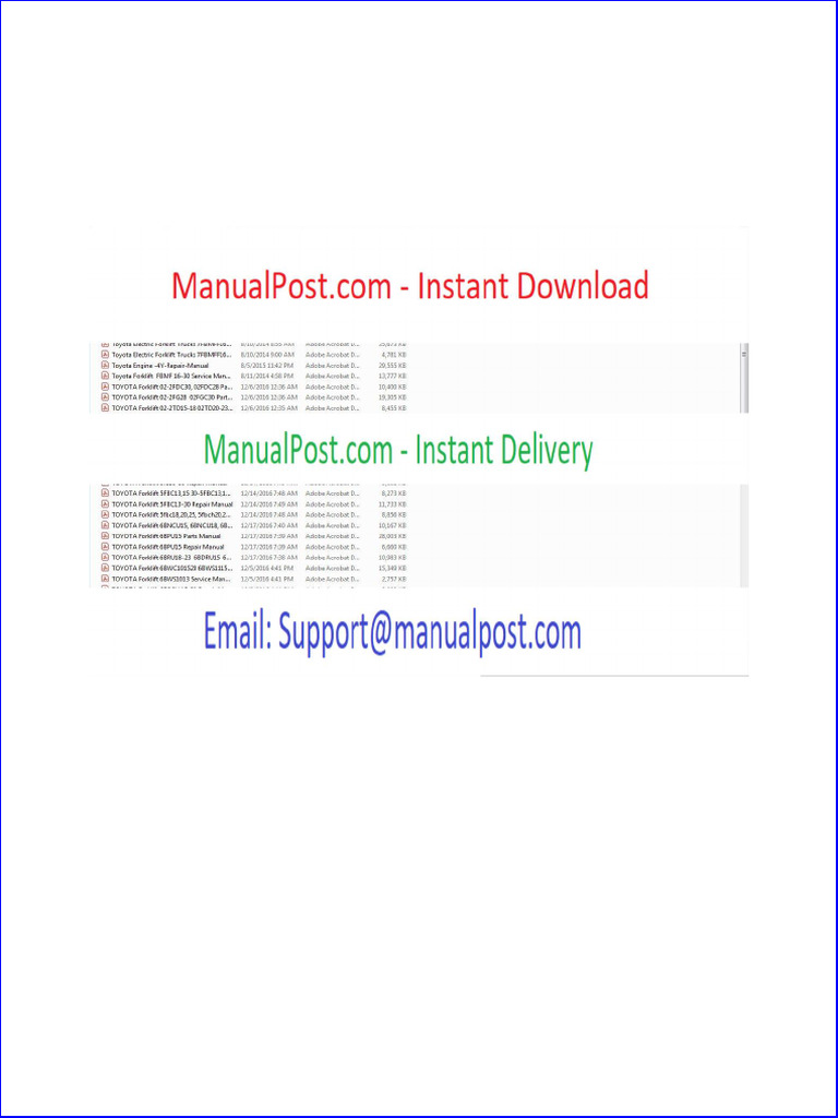 Toyota Forklift Full Set Manual Dvd | PDF | Forklift | Plants